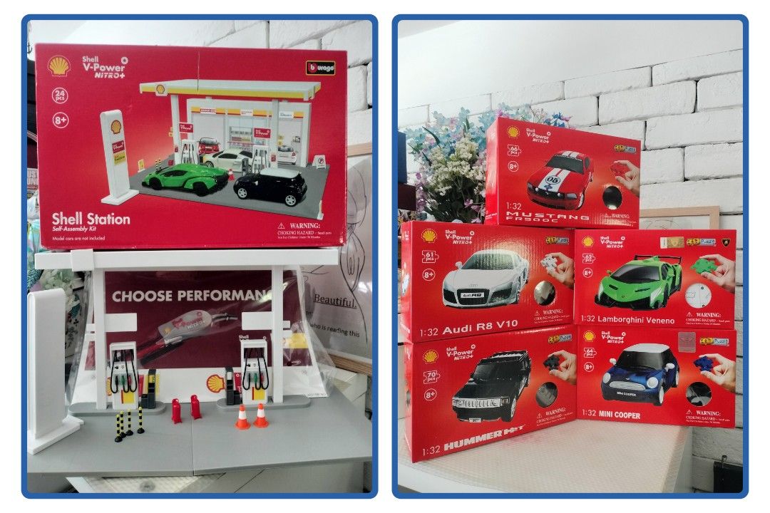 Shell V-Power Nitro+ Shell Station Self Assembly Kit and Set of 5 Shell ...