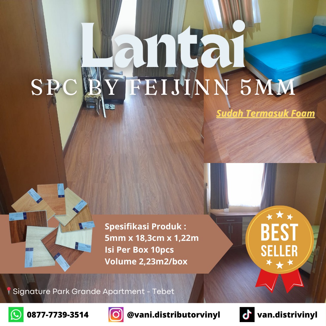 SPC Flooring 4mm Klik / Lantai SPC Volume 2,23m2 Harga Per Box ...