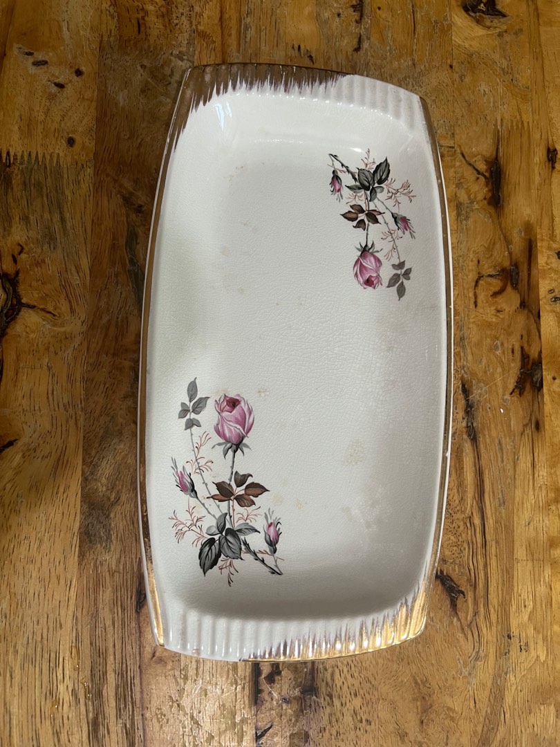 Vintage Royal Winton Rose plate pinggan trinket dish, Furniture & Home ...