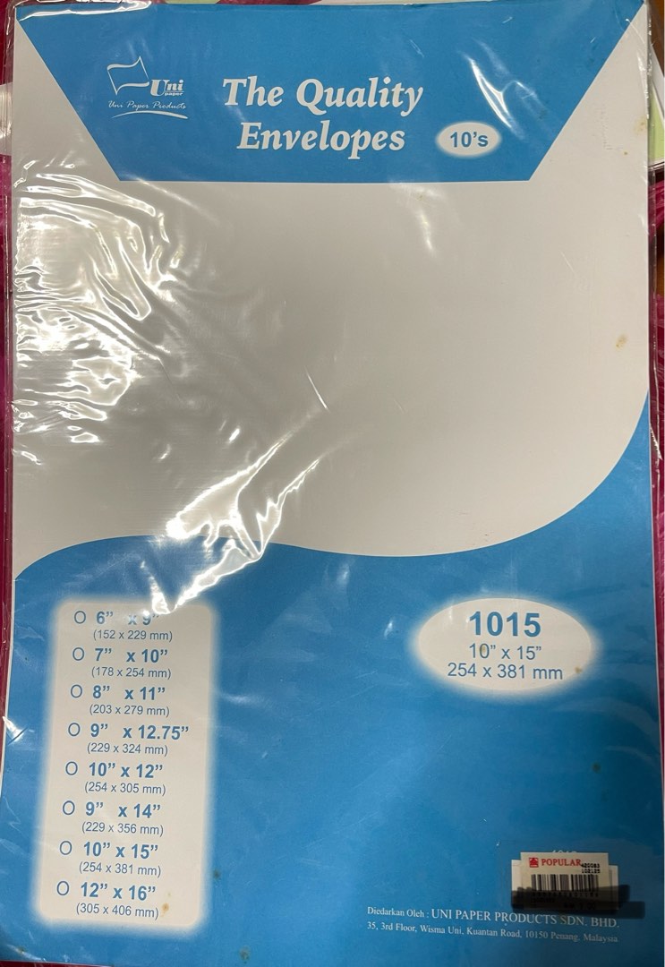 10” x 15” Envelopes, Hobbies & Toys, Stationery & Craft, Stationery ...