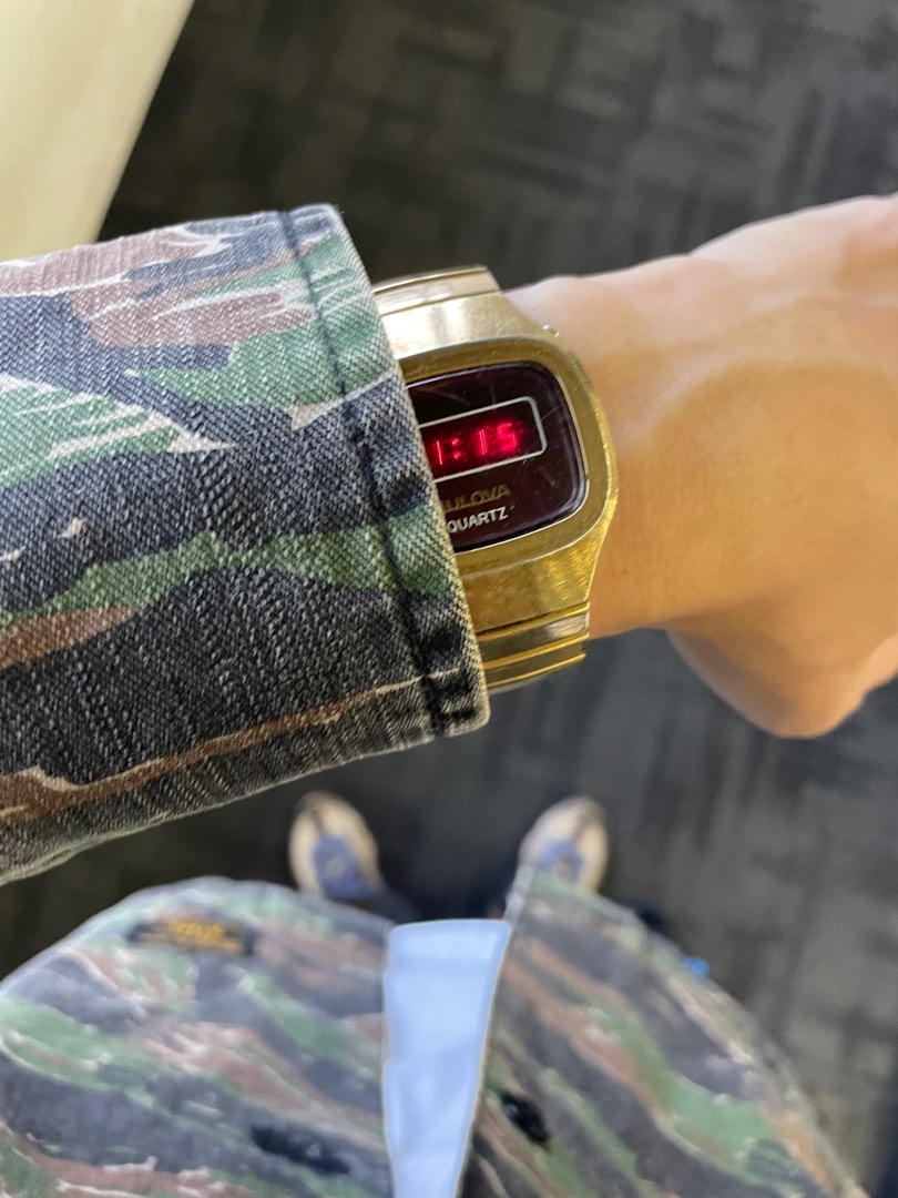 1970s rare vintage Bulova LED watch, Men's Fashion, Watches ...
