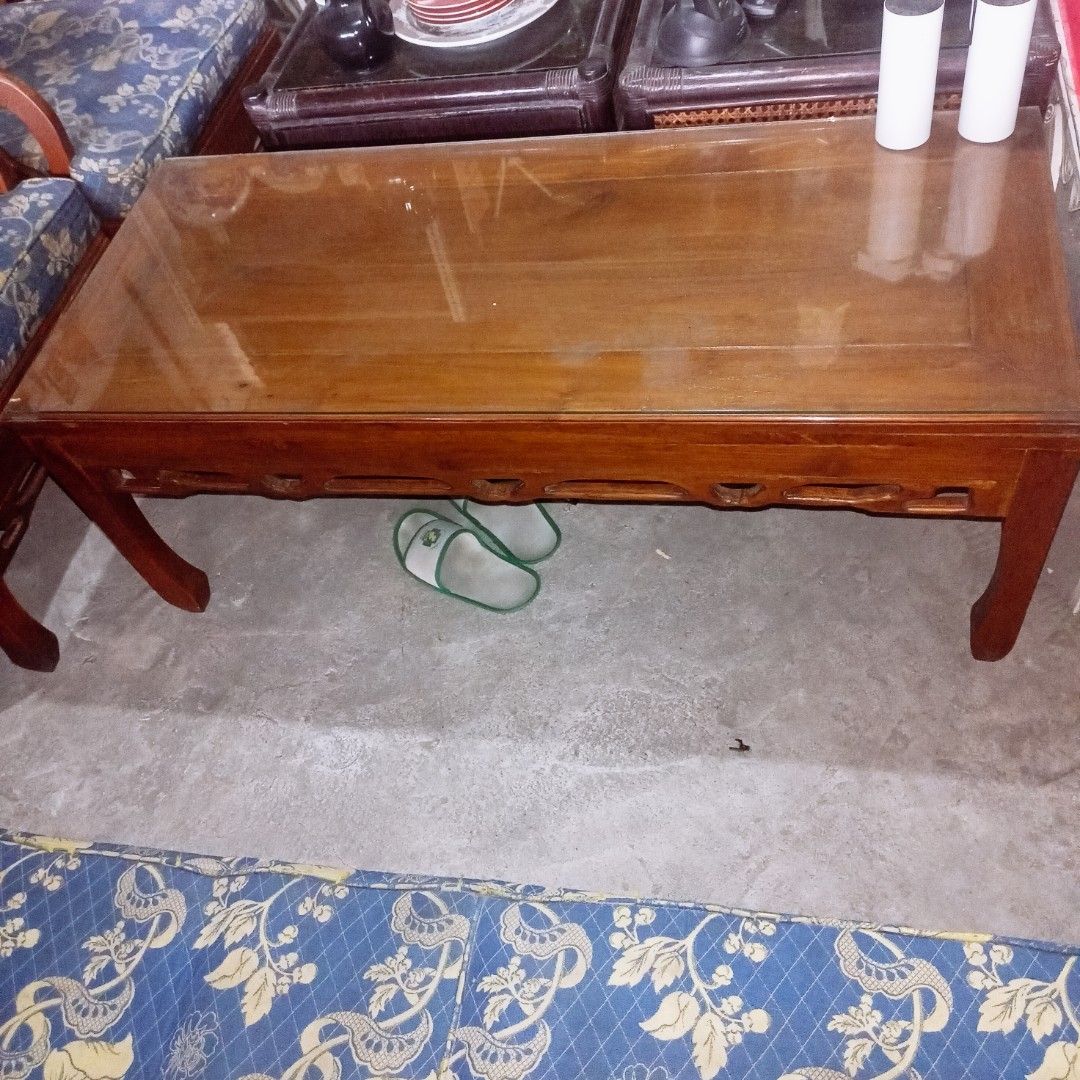 1 Set Kursi/Sofa Jati Ruang Tamu Lengkap dengan Bantalan Empuk & Meja ...