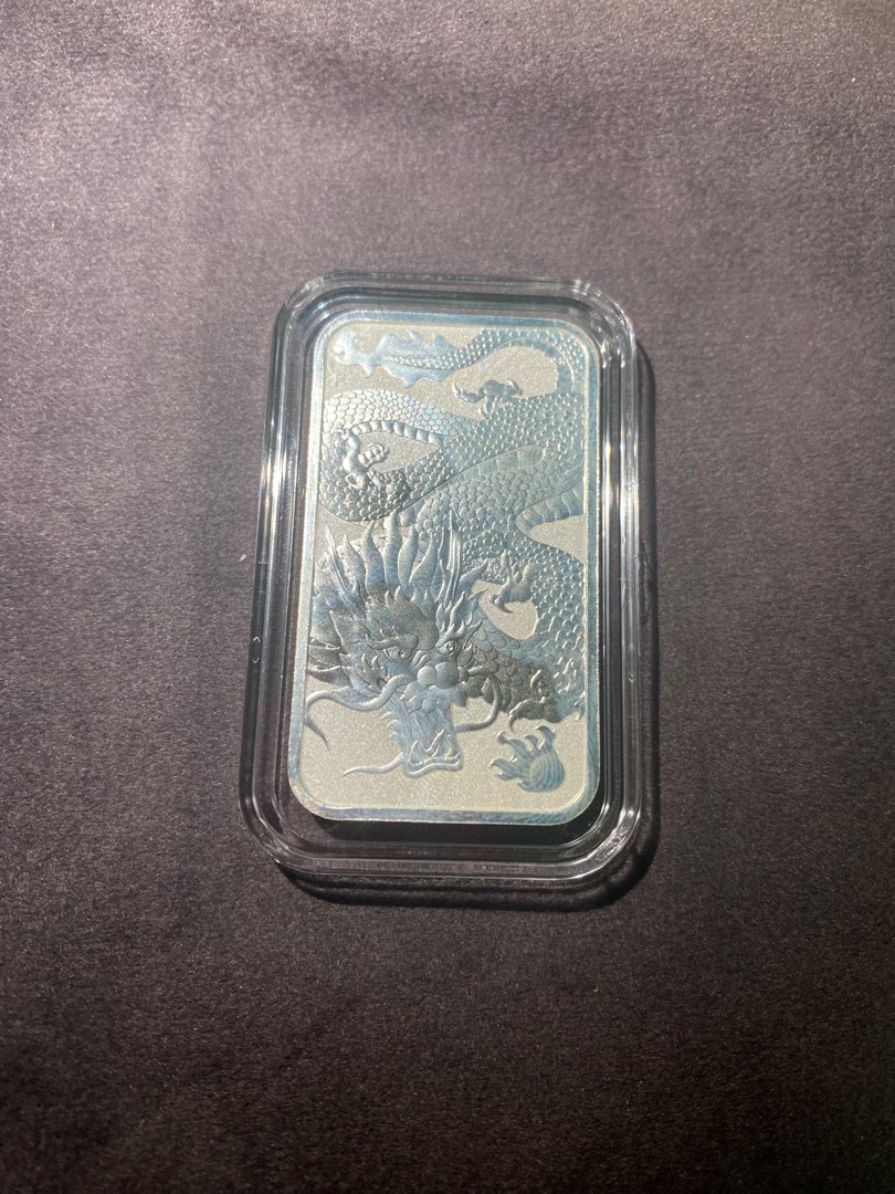 2022 1 oz Perth Mint Silver Dragon Bullion Bar, Hobbies & Toys ...