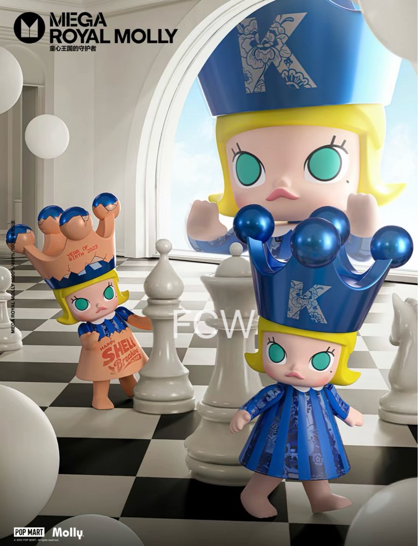 100% 400% 1000% MEGA ROYAL MOLLY 公主誕生 藍色 系列 kenny works POP MART ...