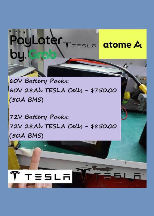 60v / 72v 28ah Tesla Cells 18650 Custom Build 3 Month Warranty Cube ...