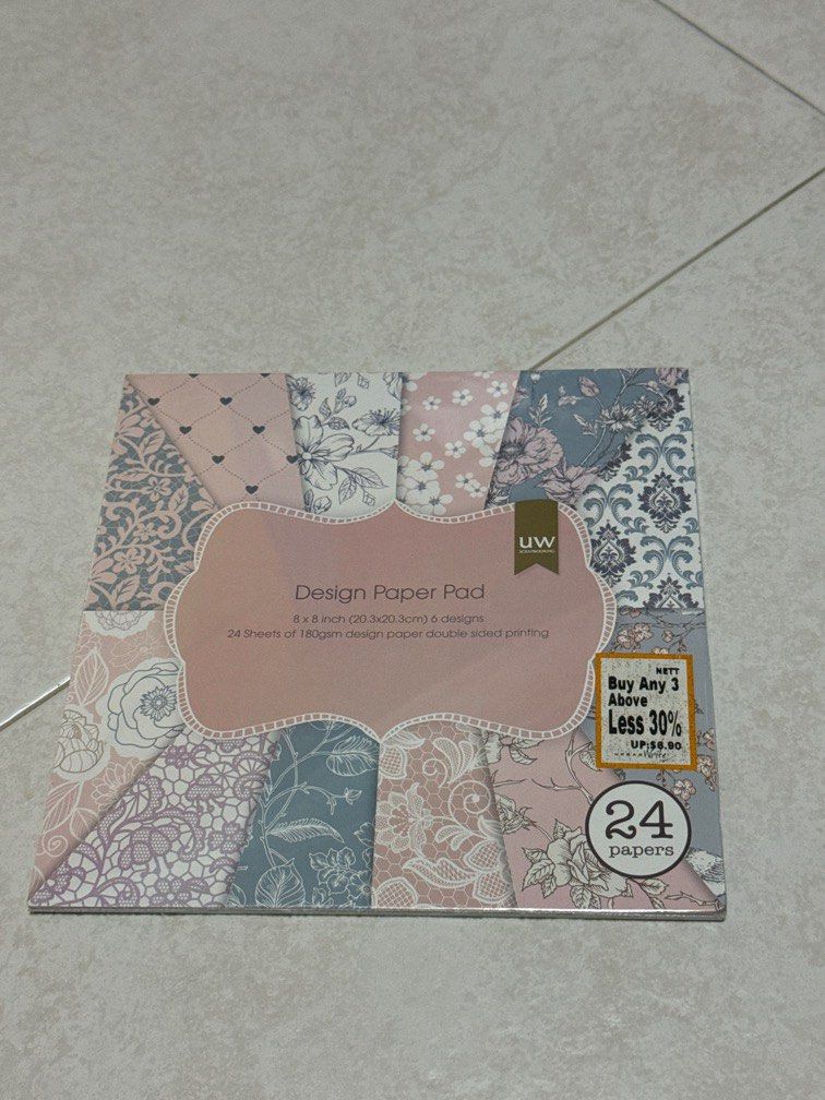 8x8 inch design paper pad, Hobbies & Toys, Stationery & Craft, Craft ...
