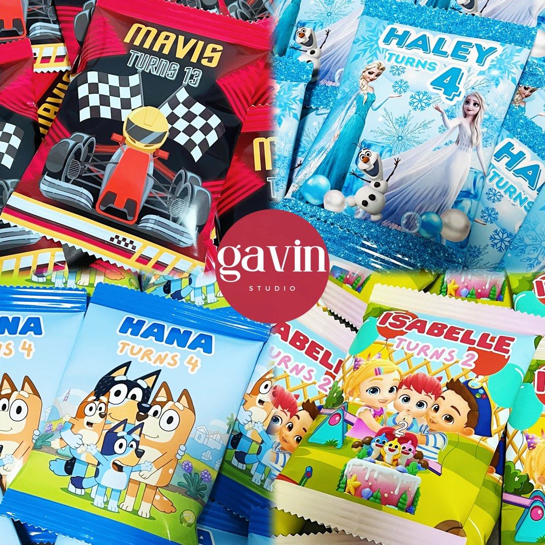 🎀 Kuromi Chip Bags Customised Kids Birthday Goodie Bags Party Favor ...