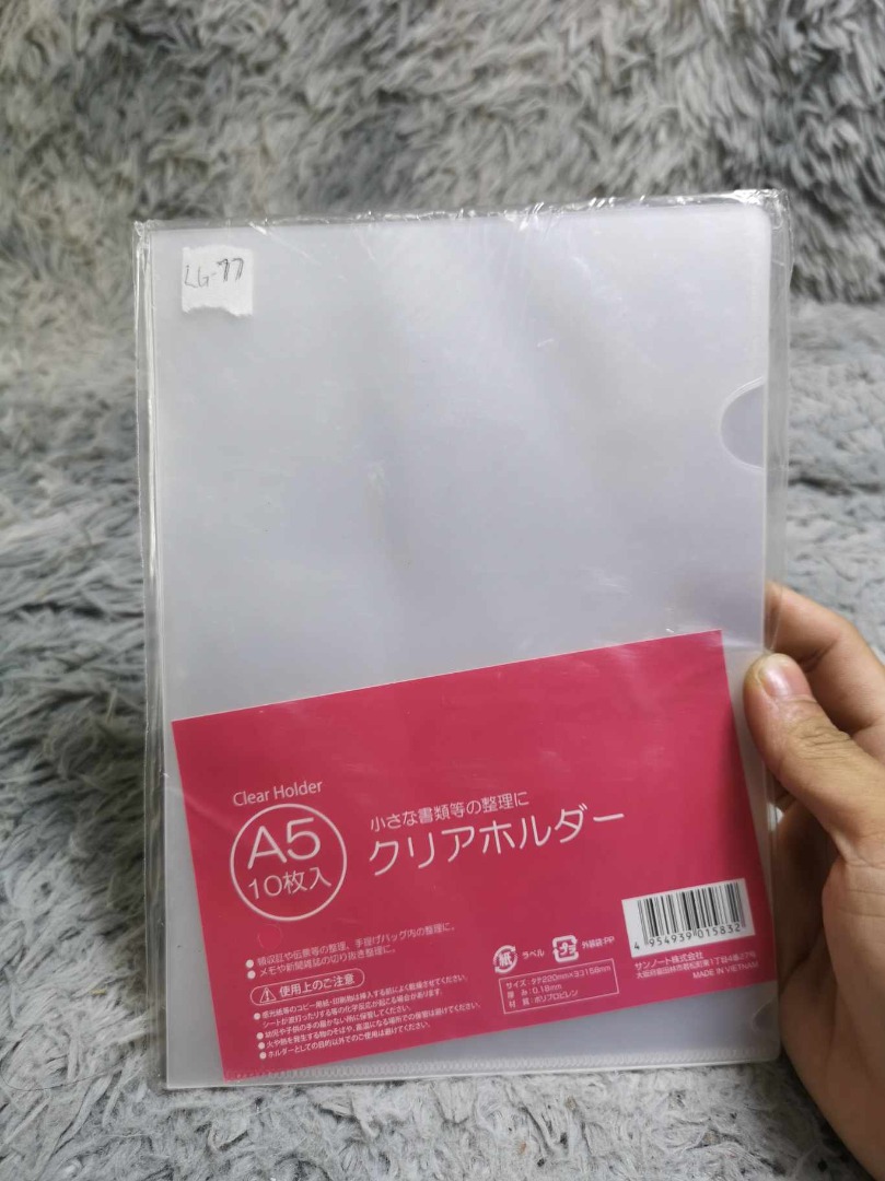 A5 Plastic Clear Folder, Hobbies & Toys, Stationary & Craft, Stationery ...
