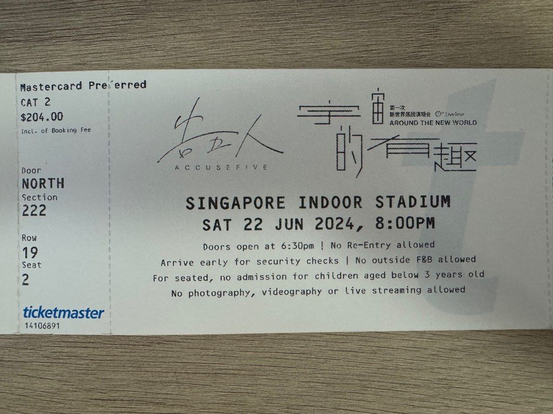 Accuse Five 告五人 Concert 2024 tickets x2, Tickets & Vouchers, Event ...