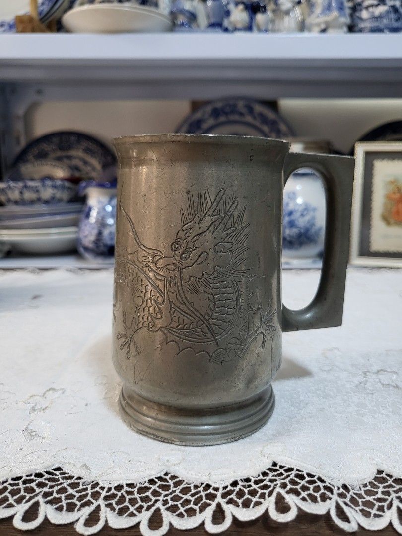Antique Dragon Kut Hing Swatow Pewter Tankard Chinese 1930's, Hobbies ...