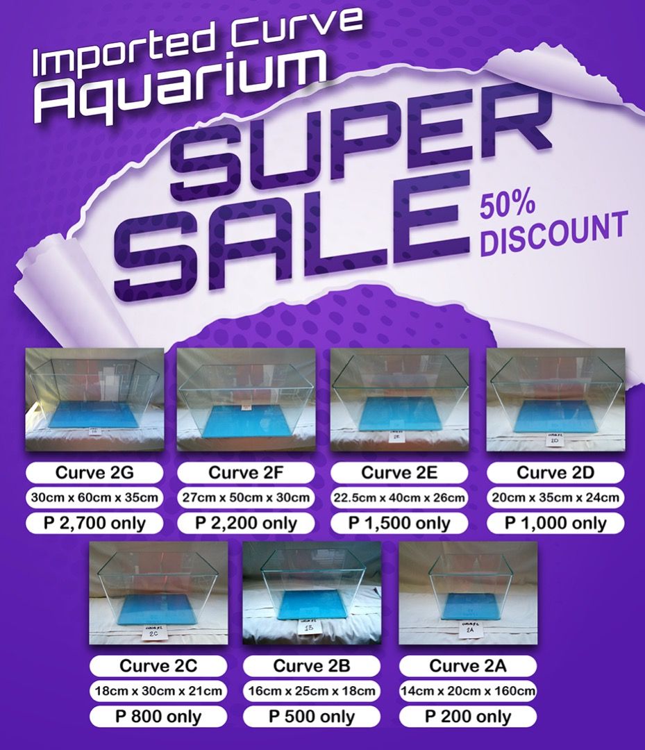 Aquariums - Imported/Curve Tanks/ Tempered Glass, Pet Supplies, Homes ...