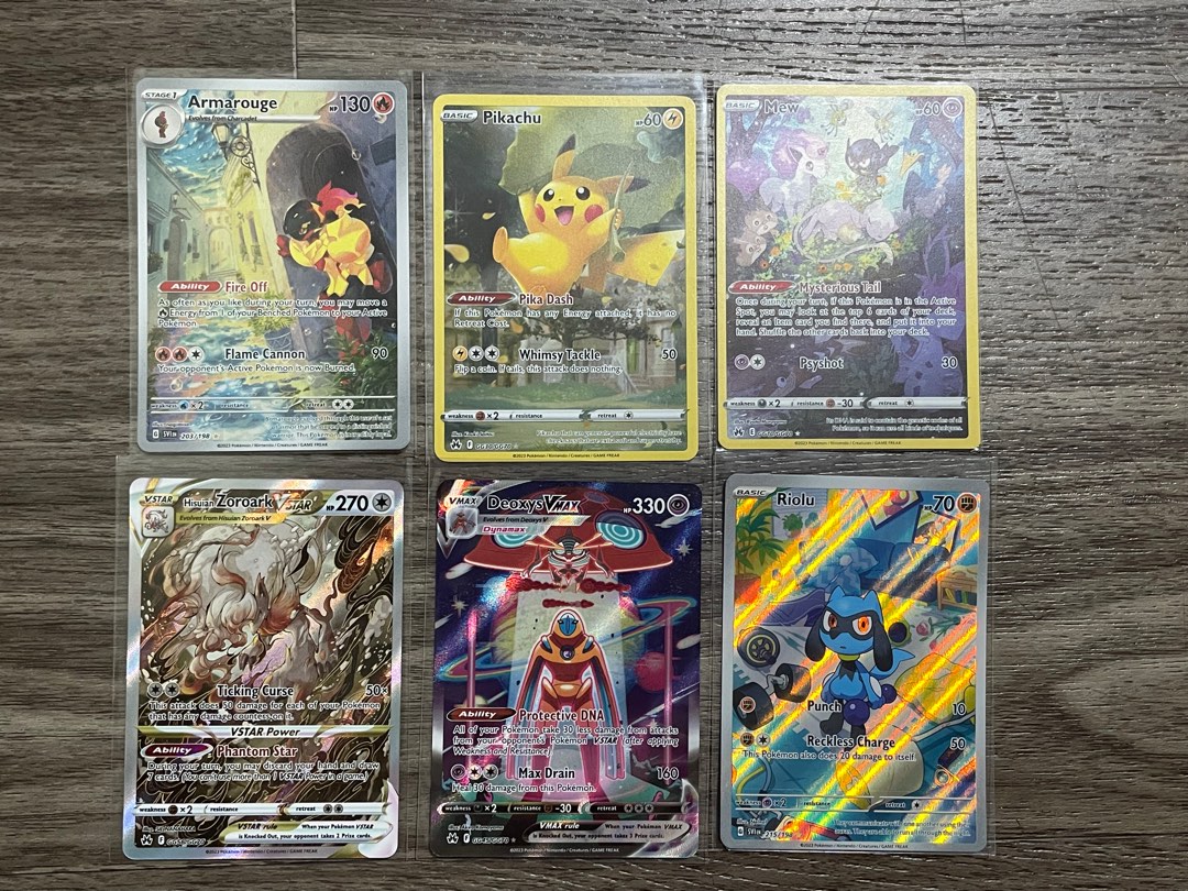 #Armarouge IR #Pikachu #Mew #Hisuian Zoroark VStar #Deoxys VMax #Riolu ...