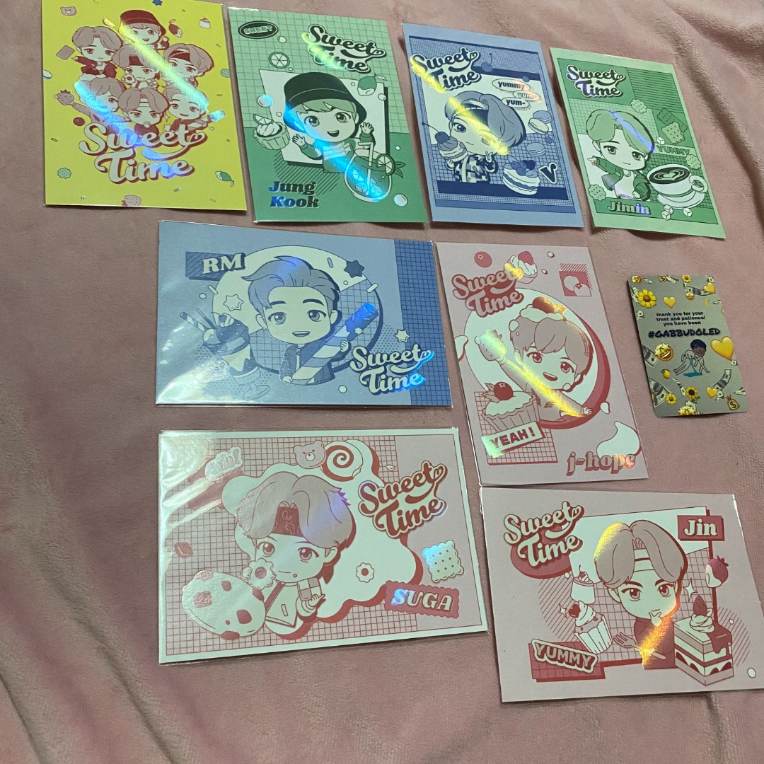 BTS TinyTAN Sweet Time Holographic Postcard Tingi [Tiny Tan PC Jungkook V Jimin RM j-hope SUGA ...