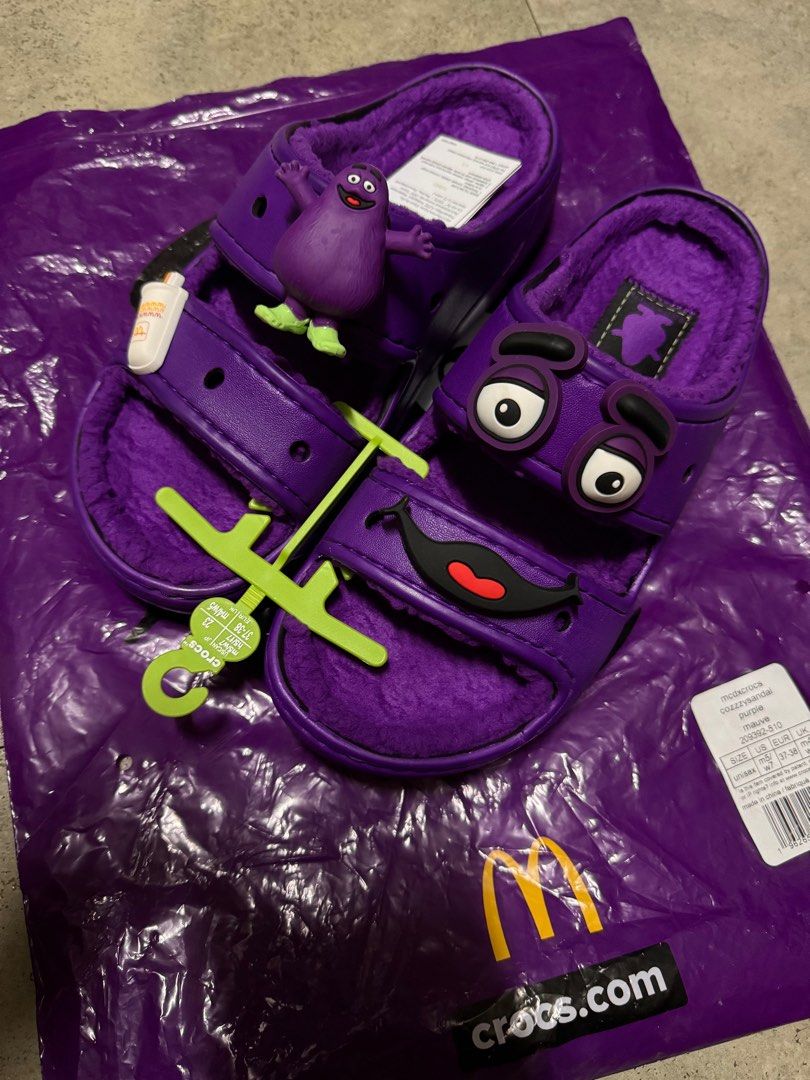 Crocs Mcdonalds Grimace, Women's Fashion, Footwear, Slippers and slides ...