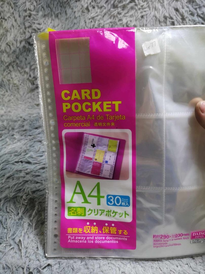 Daiso Japan Plastic Card Pocket, Hobbies & Toys, Stationary & Craft ...