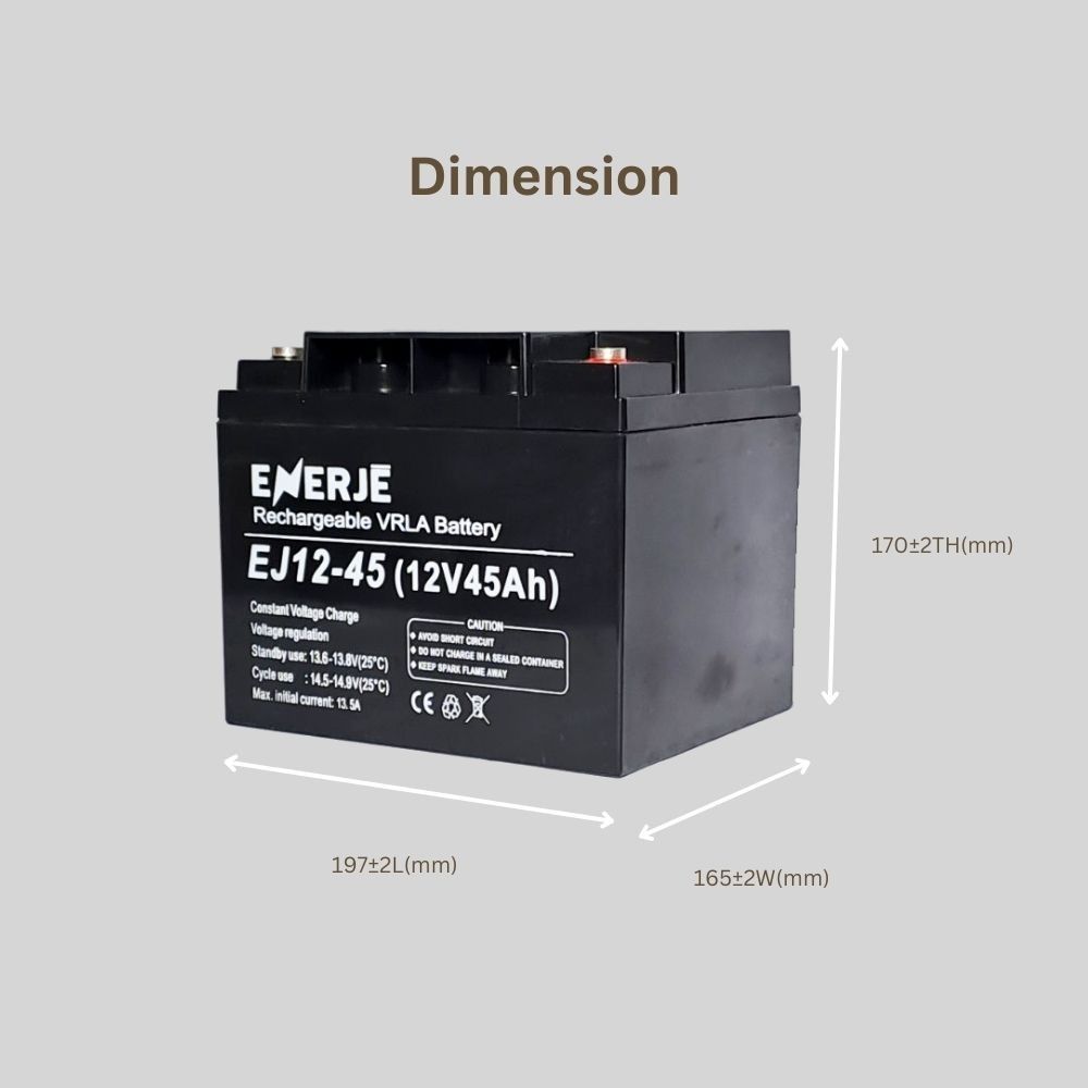 ENERJE AGM Lead Acid Deep Cycle Rechargeable Battery for Solar UPS ...