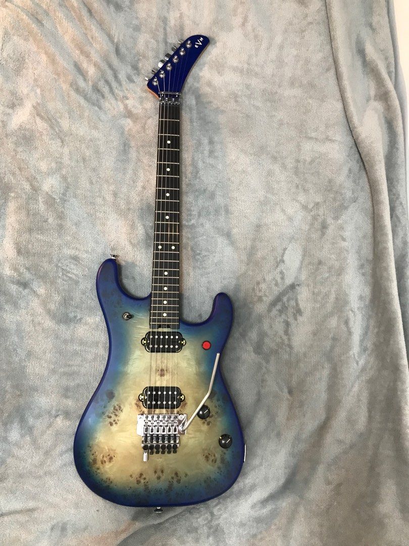 EVH 5150 Series Deluxe Poplar Burl Electric Guitar, Aqua Burst + Mono Vertigo Bag, Hobbies ...