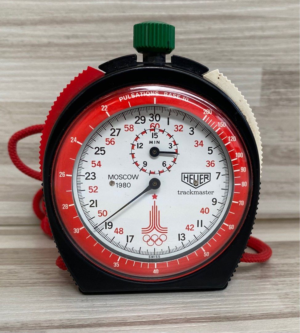 Heuer Trackmaster Stopwatch-1980 Moscow Olympic Games, Men's Fashion ...