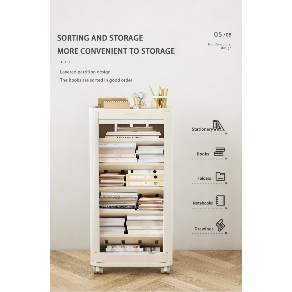 High Capacity Children's Bookshelf Table side book organised Book Rack ...