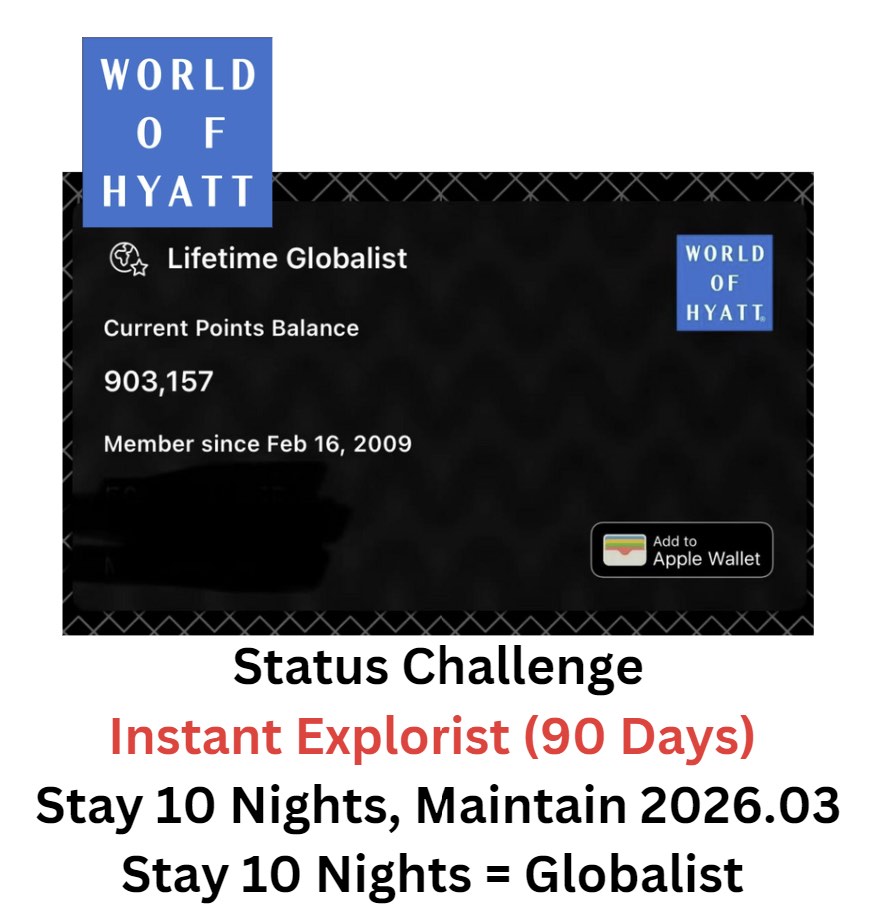 Hyatt Explorist Globalist Status Challenge Guest of Honor Honour Suite ...
