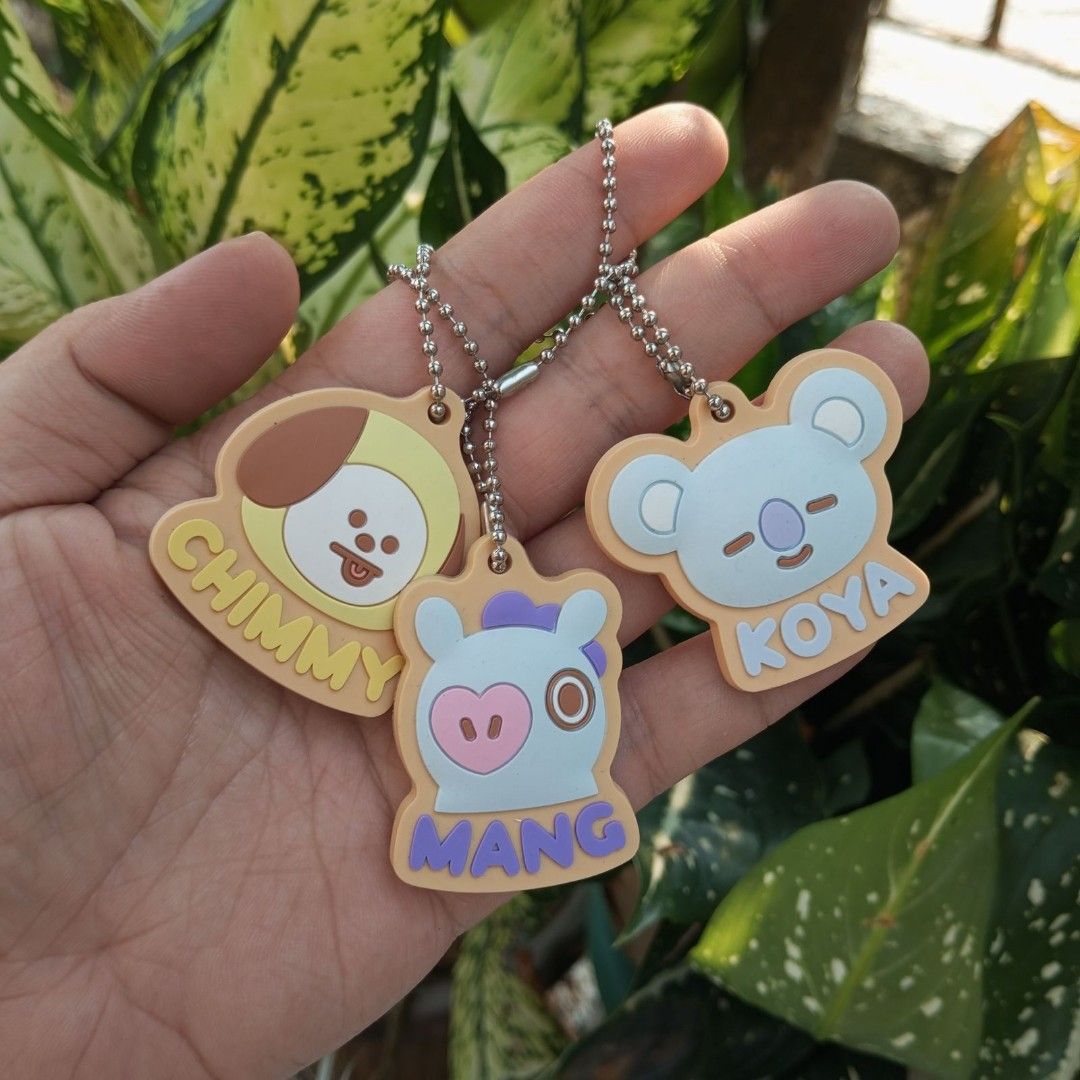Kpop BT21 BTS Chimmy~Mang~Koya Ball Chain Rubber Charm, Hobbies & Toys, Toys & Games on Carousell