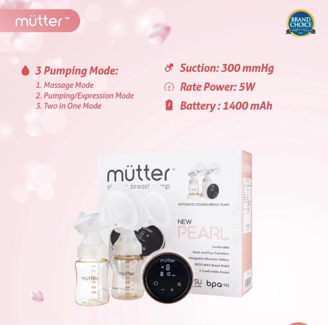 Pompa asi electric Mutter new pearl, Bayi & Anak, Lainnya di Carousell