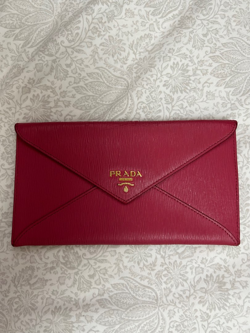 Prada Envelope wallet saffiano leather, Luxury, Bags & Wallets on Carousell