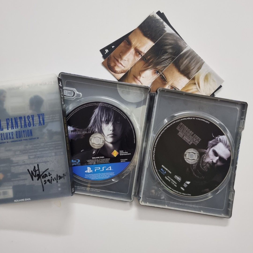 PS4 Final Fantasy XV Deluxe Edition 2 Disk Steelbook with sign By Lead ...