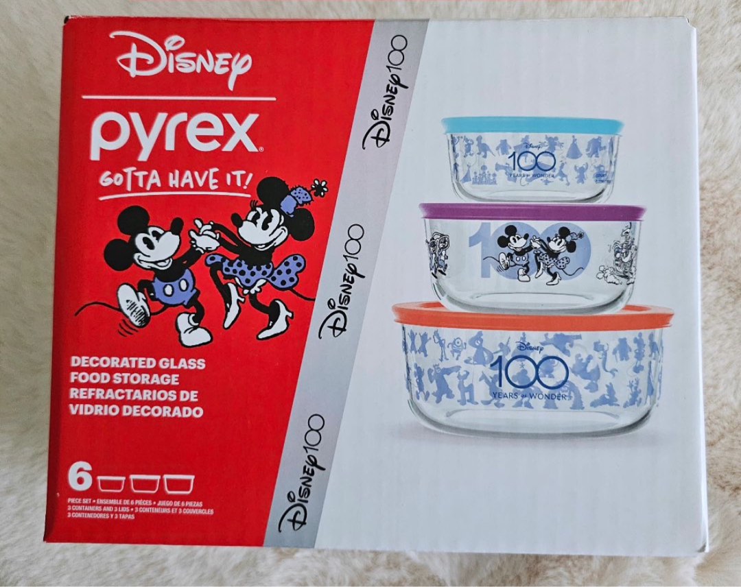 Pyrex Disney Decorated Glass Food Storage, Furniture & Home Living ...