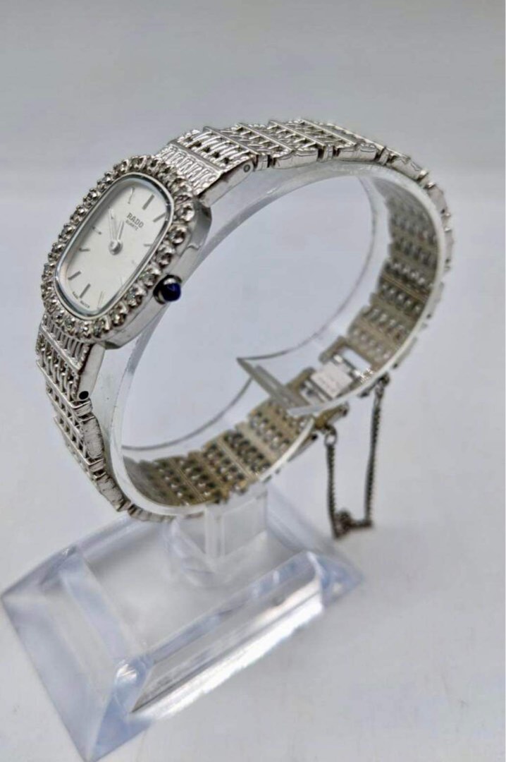 Rado Silver Face Stone Facing, Luxury, Watches on Carousell