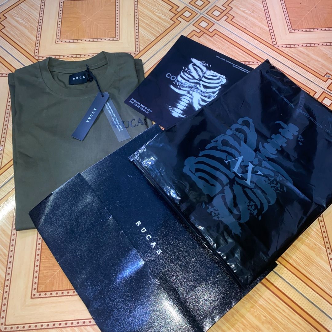 RUCAS "SKELETON TEE" SIZE M GREEN, Fesyen Pria, Pakaian , Bawahan di ...