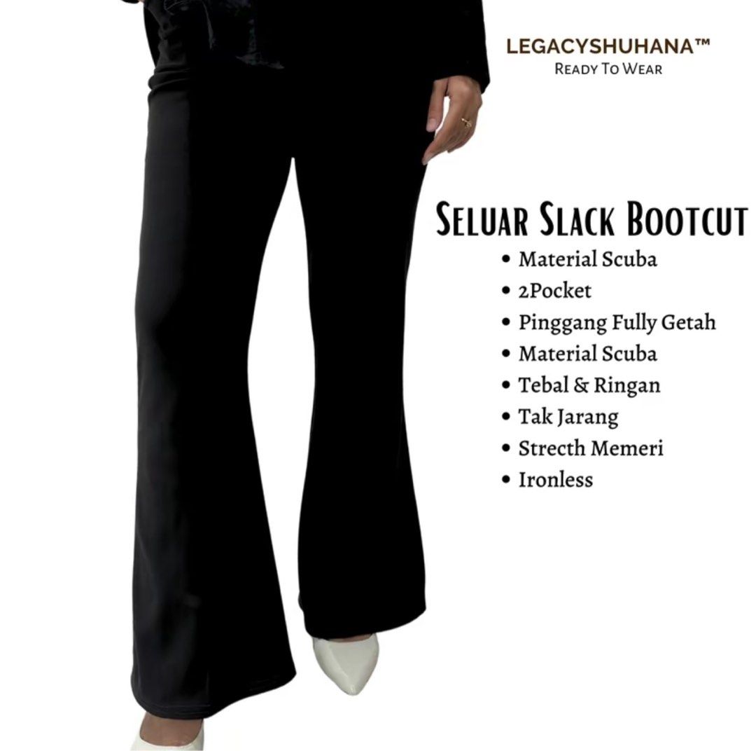 Seluar hitam, Women's Fashion, Bottoms, Other Bottoms on Carousell