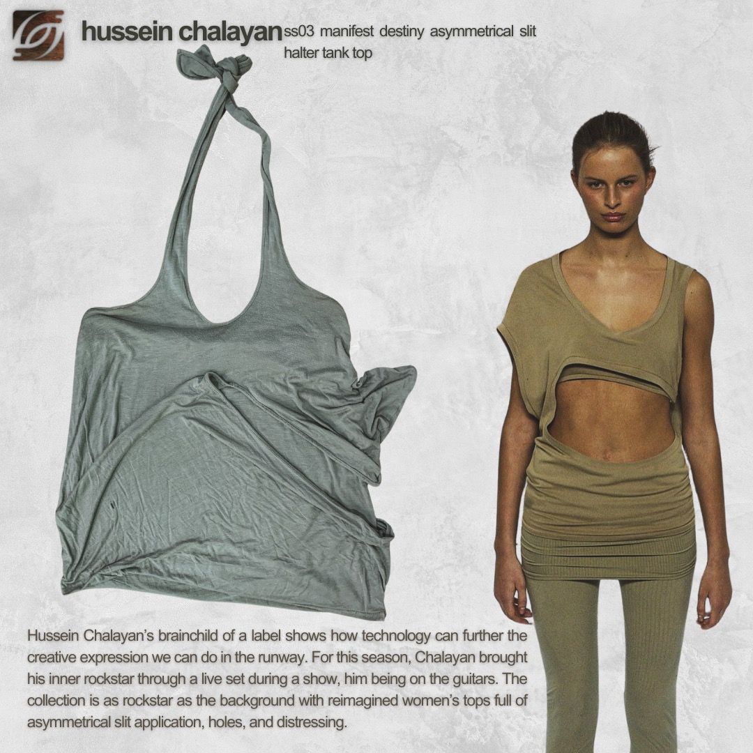 SS03 Hussein Chalayan Manifest Destiny Slit Tank Halter Top, Women's Fashion, Tops, Sleeveless ...