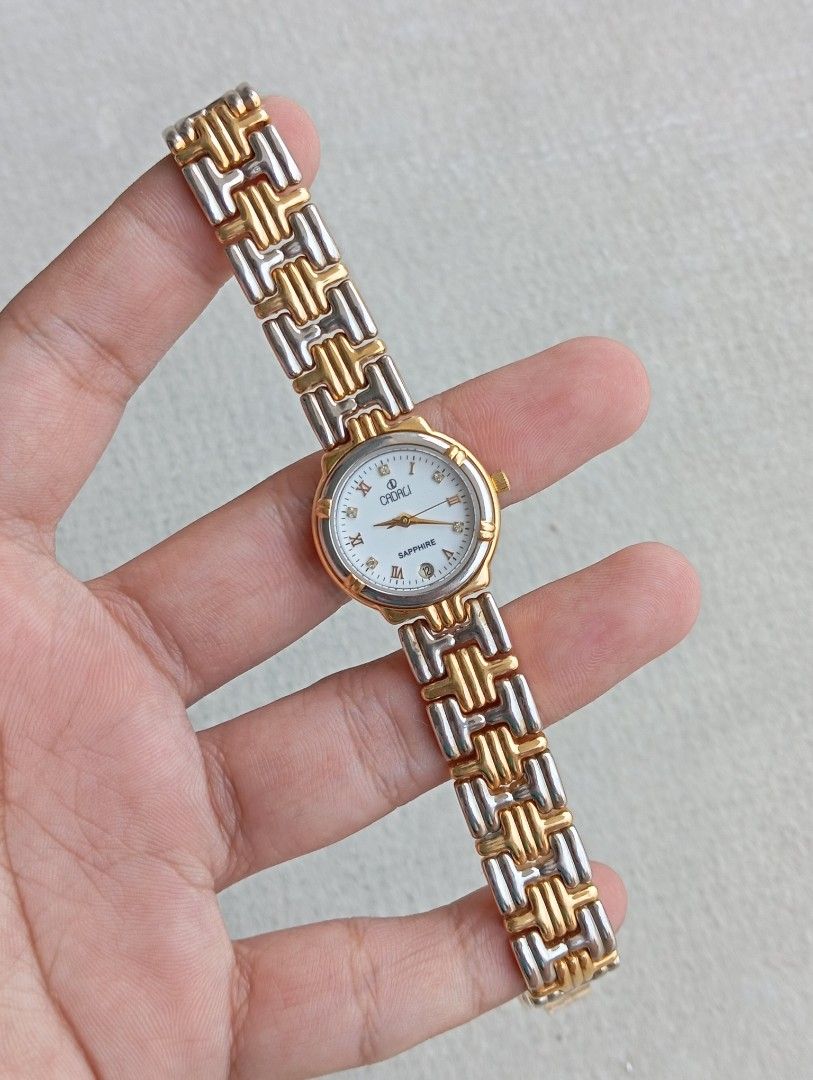 Vintage cadali cadaci sapphire swiss 23k gold plated, Barang Mewah, Jam ...