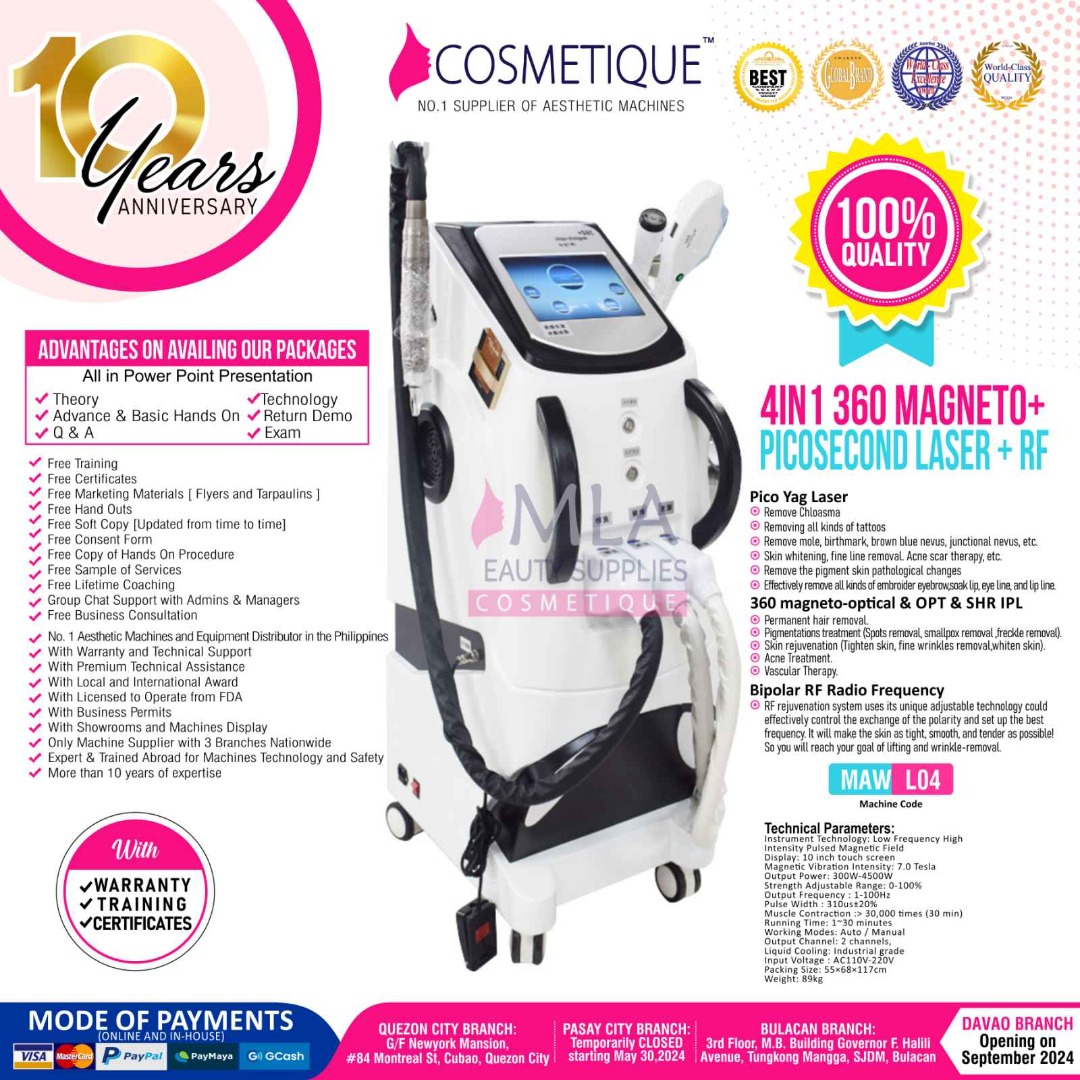 4 in 1 360 Magneto IPL + Picosecond Laser + RF Machine, Beauty ...