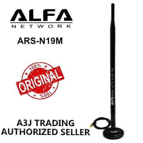 ALFA ARS-N19M indoor dipole antenna RP-SMA connector + magnet base 2.4 ...