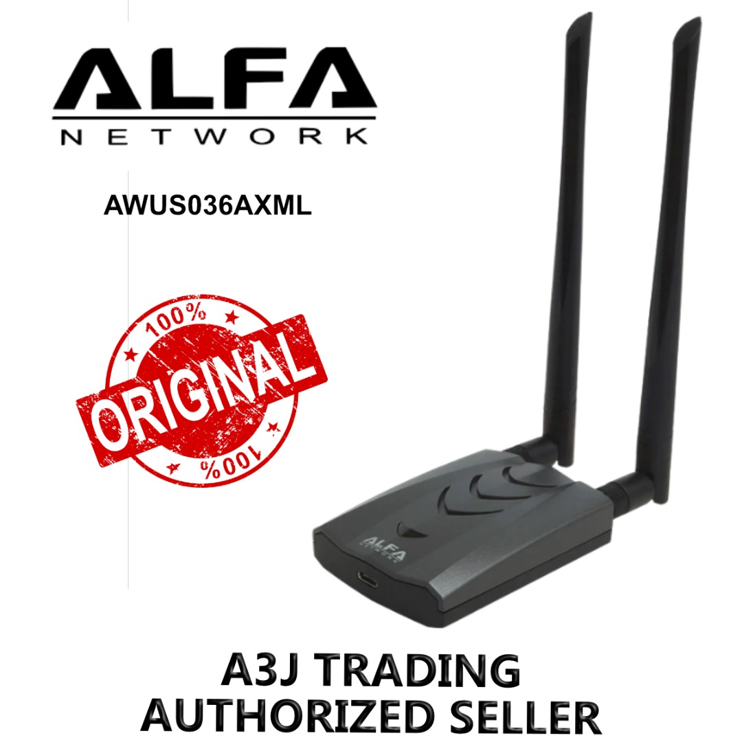 ALFA Wireless AWUS036AXML WiFi 6/6E (802.11ax) 2x2 Tri-band 2.4 GHz / 5 ...