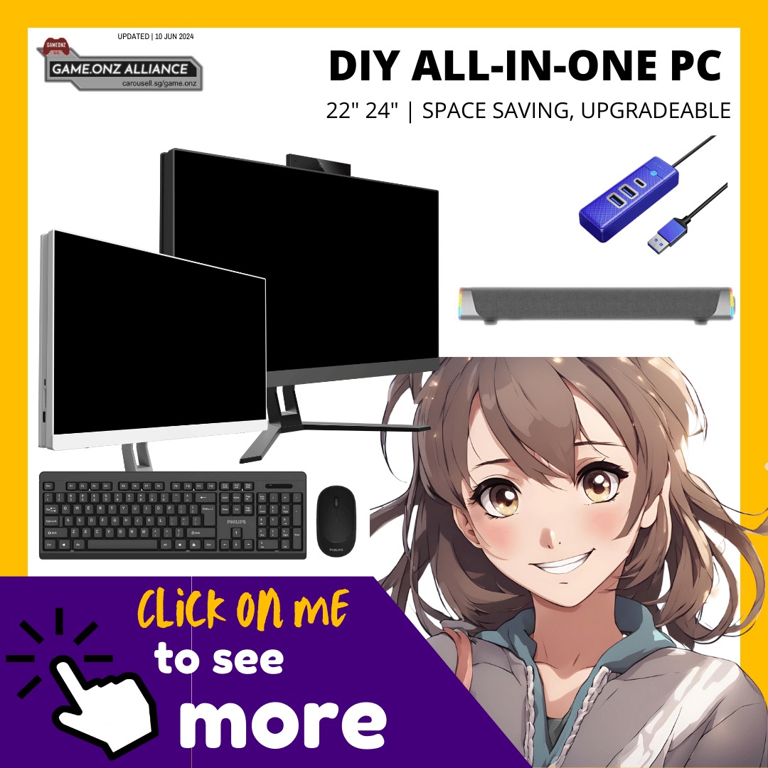 ALL IN ONE DESKTOP PC DIY 22" 24" 27" WORKSTATION LIGHT GAMING PC WITH ...