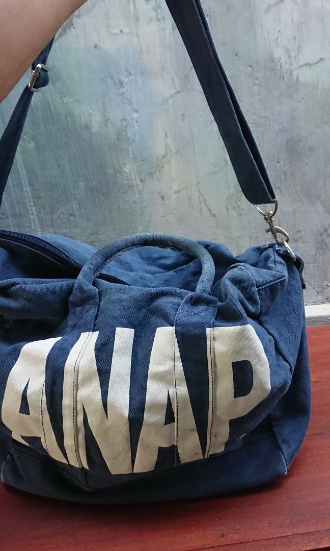ANAP Japan tas kerja gym duffle/jeans denim/BLU/large, Fesyen Pria, Tas & Dompet , Tas Selempang ...