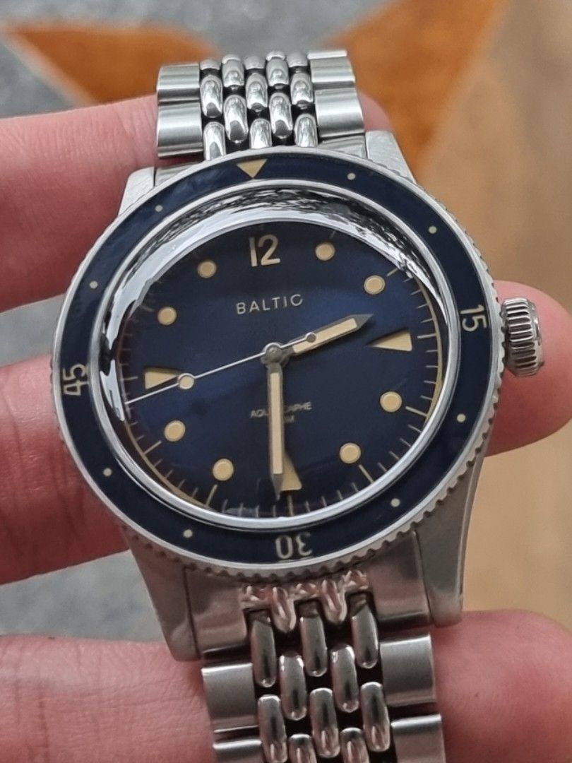 Baltic Aquascaphe Classic Blue Gilt, Luxury, Watches on Carousell