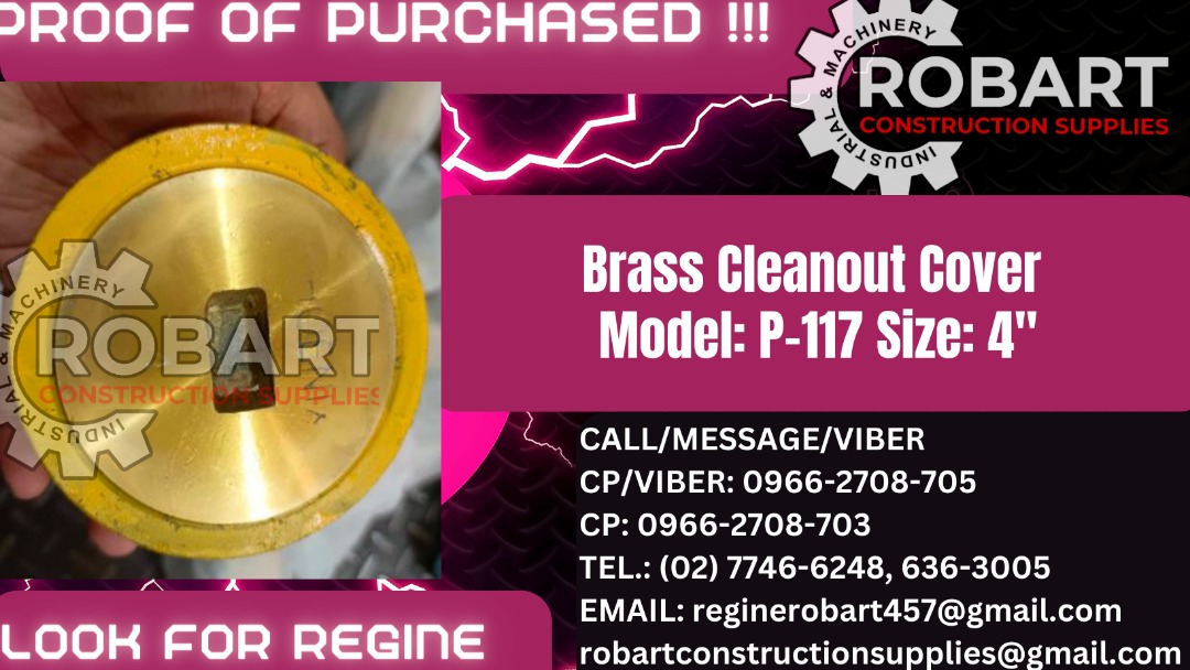 Brass Cleanout Cover Model: P-117 Size: 4", Commercial & Industrial ...