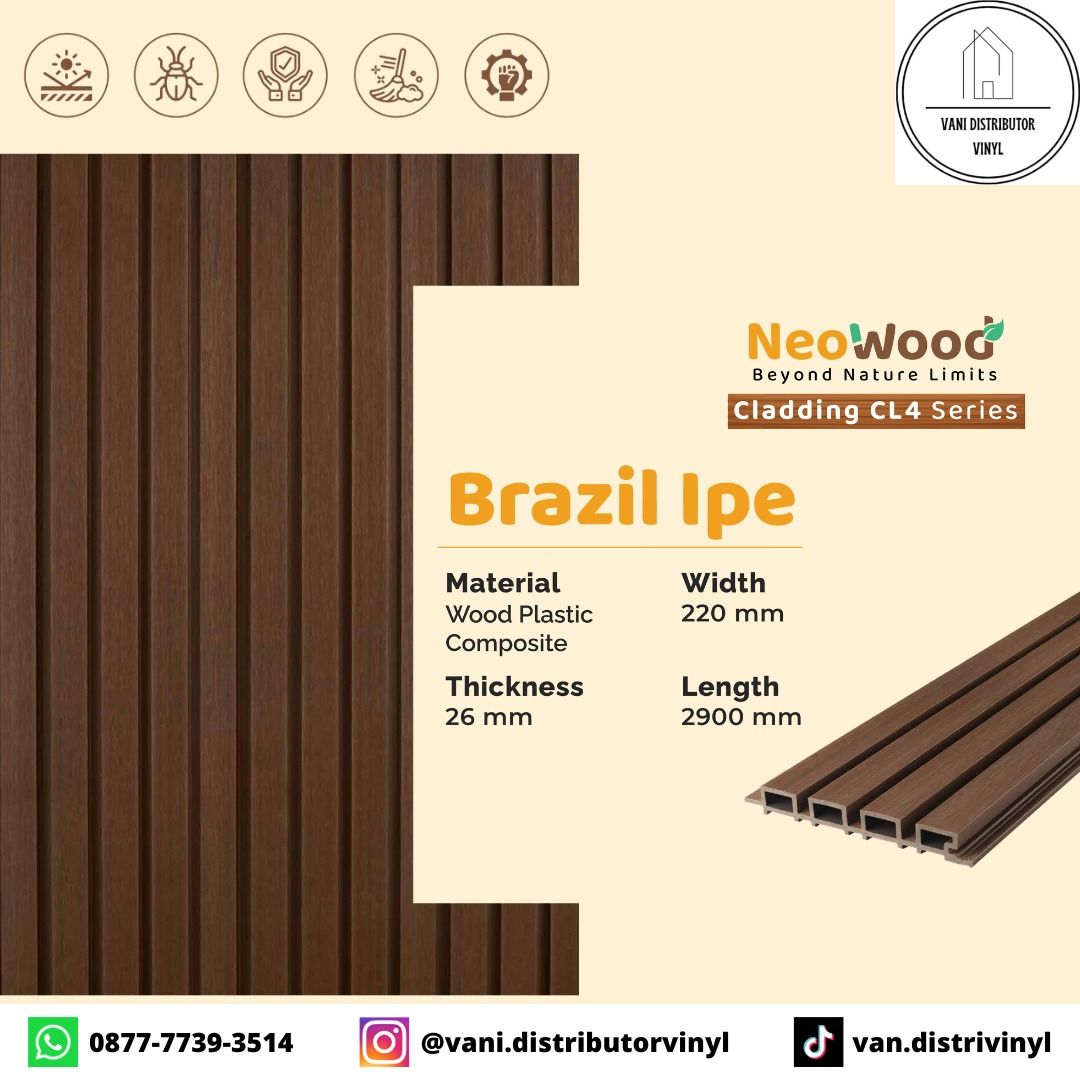 Cladding Panel Dinding / WPC Cladding Dinding - Tahan Air dan Cuaca ...