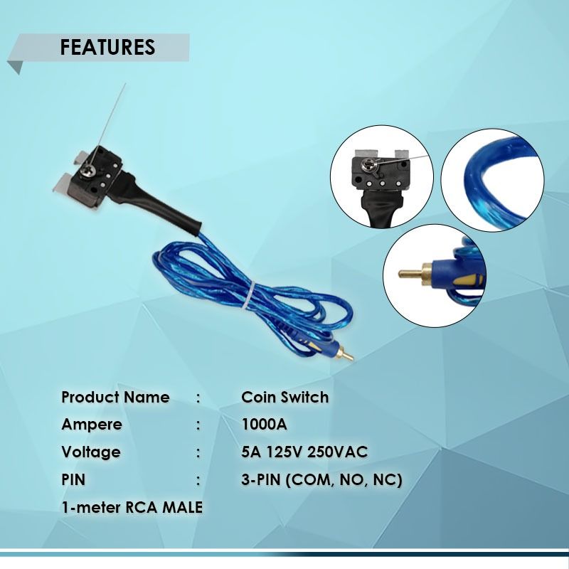 COIN SWITCH with 1-meter RCA MALE CABLE, BEST FOR VIDEOKE/ ARCADE ...