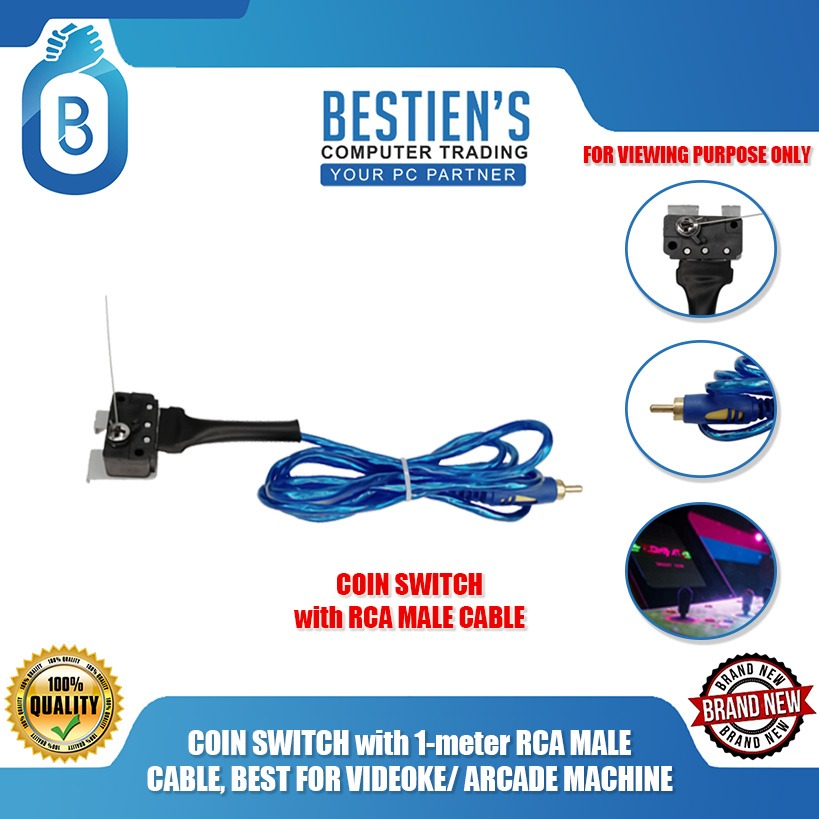 COIN SWITCH with 1-meter RCA MALE CABLE, BEST FOR VIDEOKE/ ARCADE ...