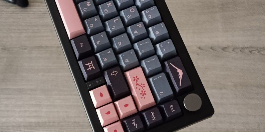 Custom Mechanical Keyboard GMK67 Night Sakura Keycaps Akko Mod ...