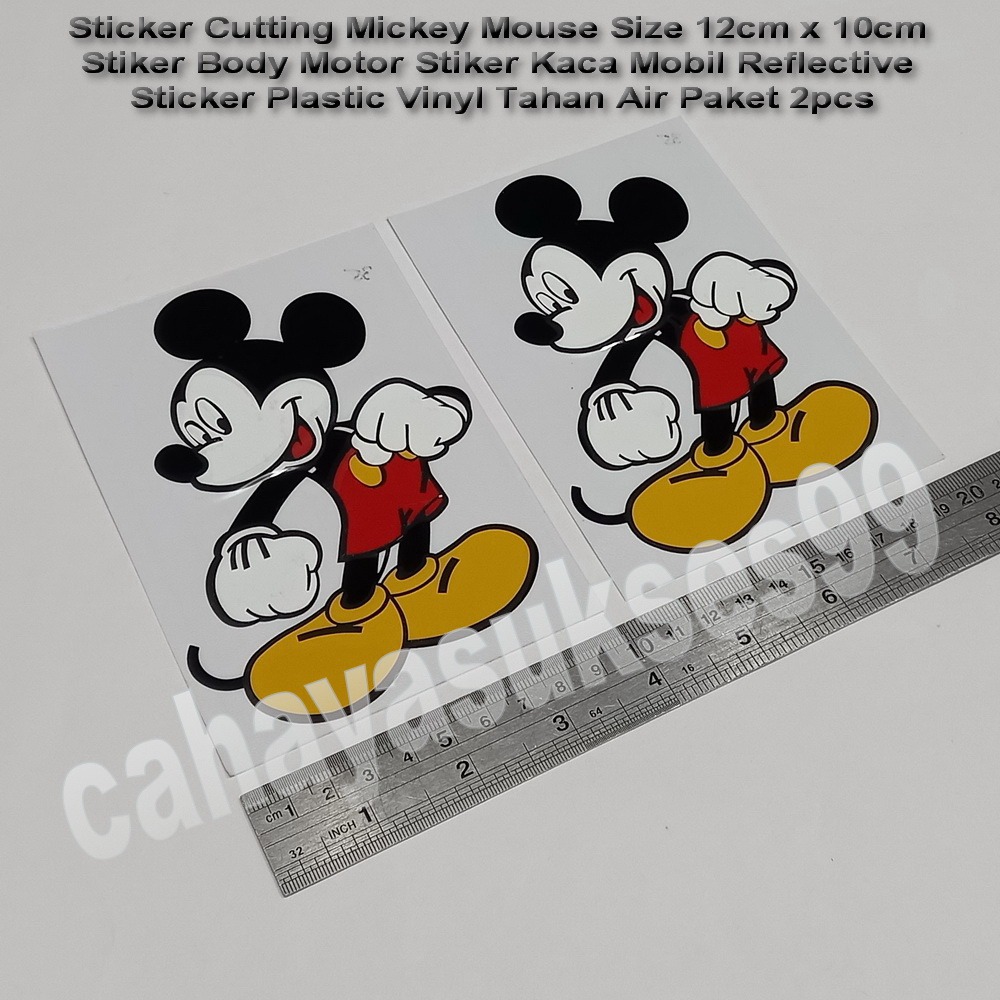 Cutting Sticker Mickey Mouse 12cm x 10cm Sticker Body Motor Stiker Kaca ...