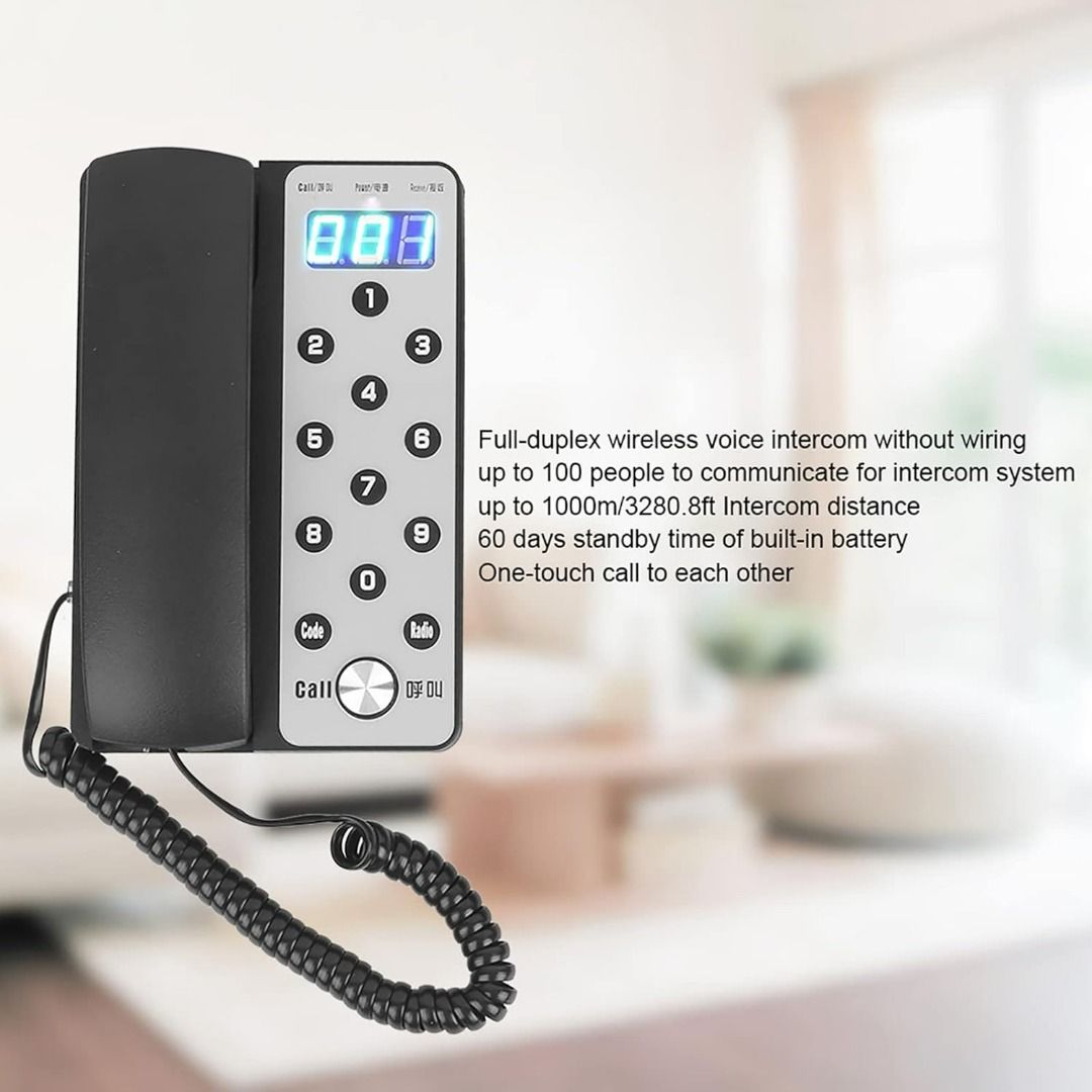 Daytech CI10 Wireless Phone Intercom Host and Extension Internal Phone ...