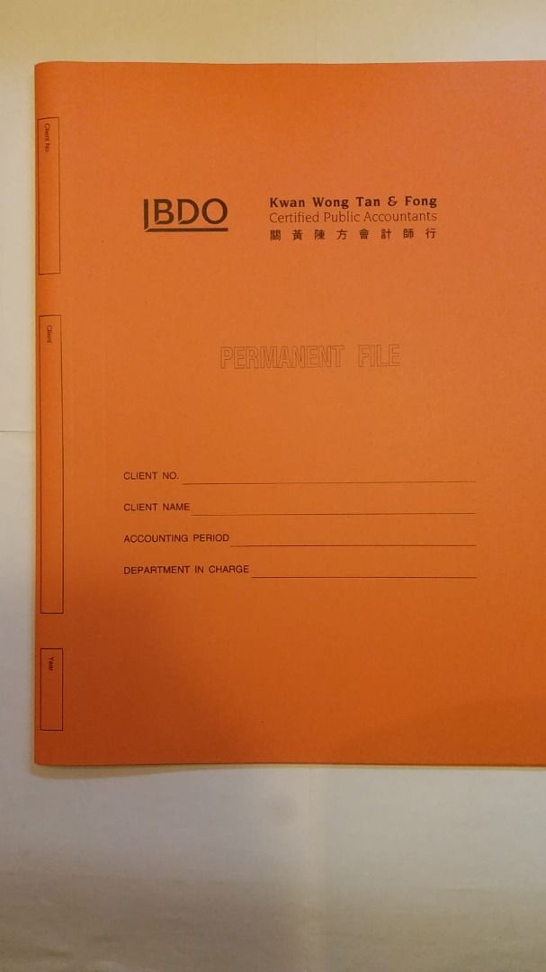Deloitte 德勤關黃陳方會計師行 label / BDO Kwan Wong Tan & Fong紙快勞 paper file 懷舊物品 ...