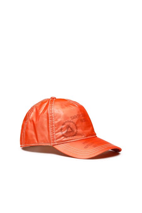 STYLISH AESTHETIC Y2K ORANGE DIESEL BASEBALL CAP IN LAMINATED ORGANZA ...