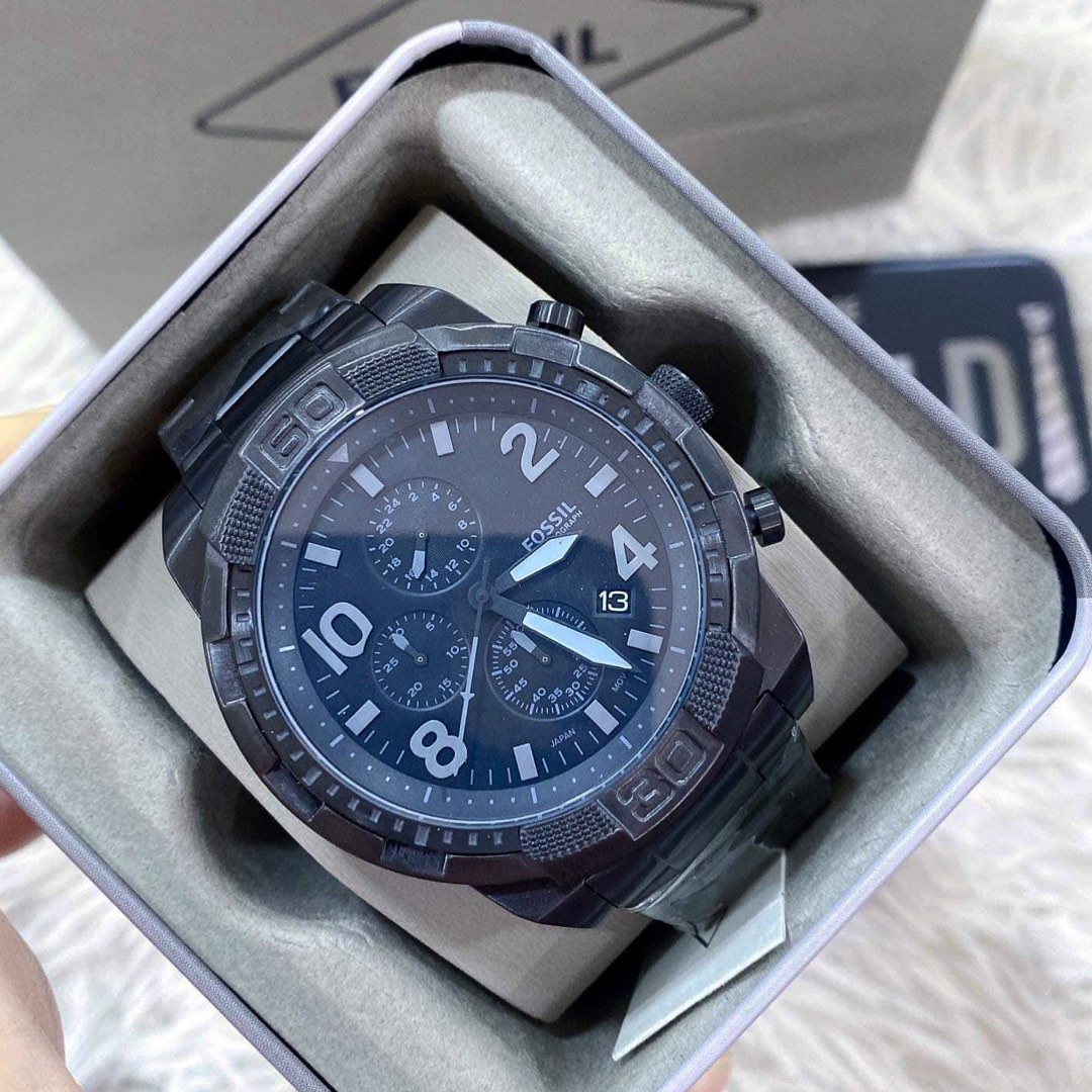 FOSSIL CHRONO ALL BLACK DIAL MENS AUTHENTIC WATCH, Men's Fashion ...